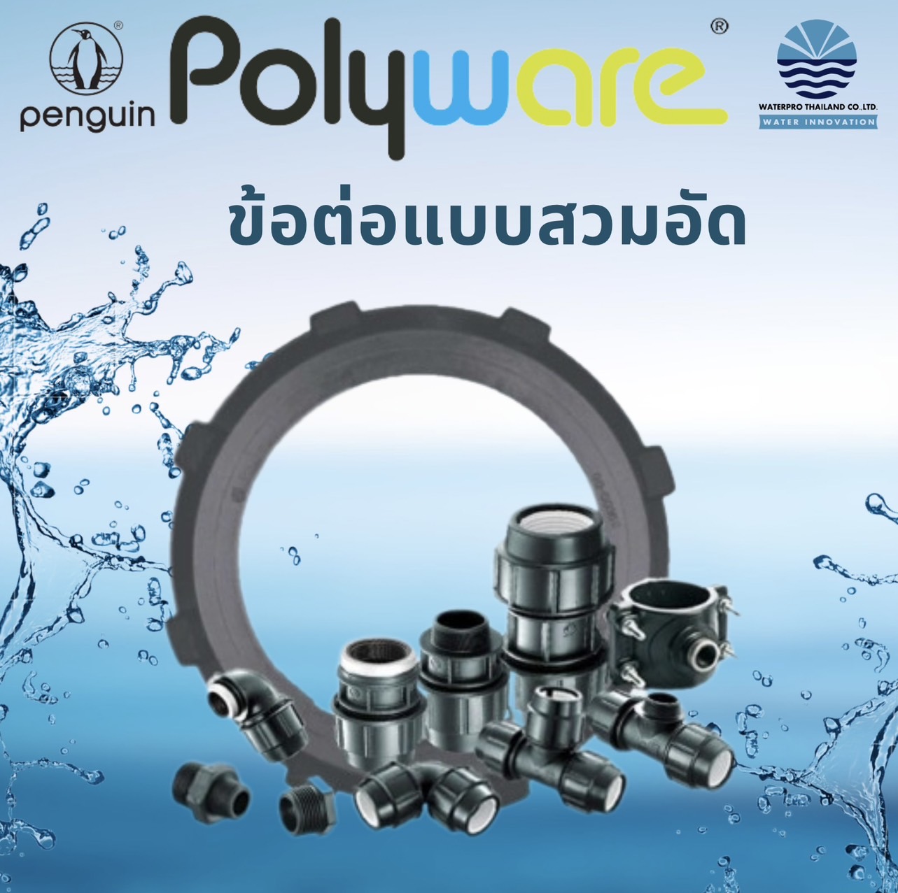 ข้อต่อสวมอัดยี่ห้อ PENGUIN By Polyware 💦